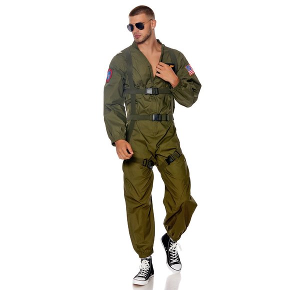 FP-552942 | Pants | Fighter Pilot Costume Jumpsuit Harness And Aviators ...
